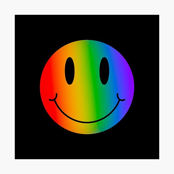 "Rainbow gradient smiley face" Photographic Print for Sale by ...