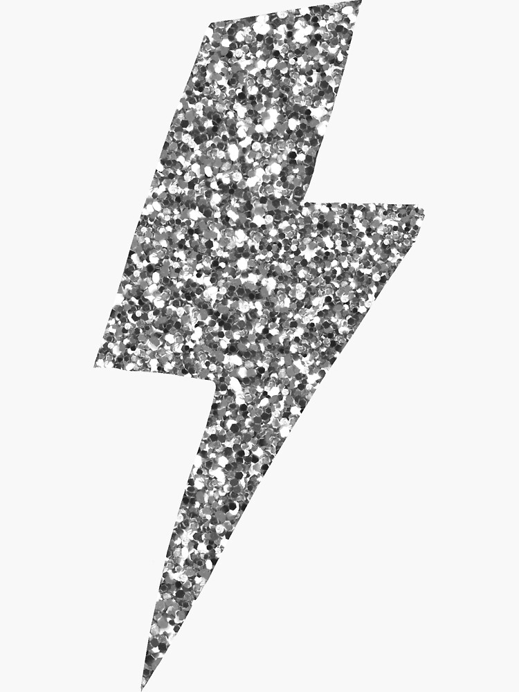 "silver glitter lightning bolt" Sticker for Sale by Had07102006 | Redbubble
