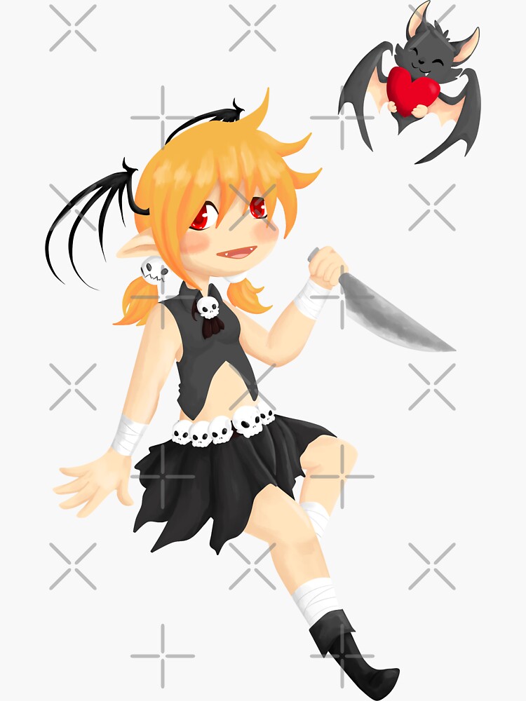 "lil demon girl" Sticker by inkblotwolf | Redbubble