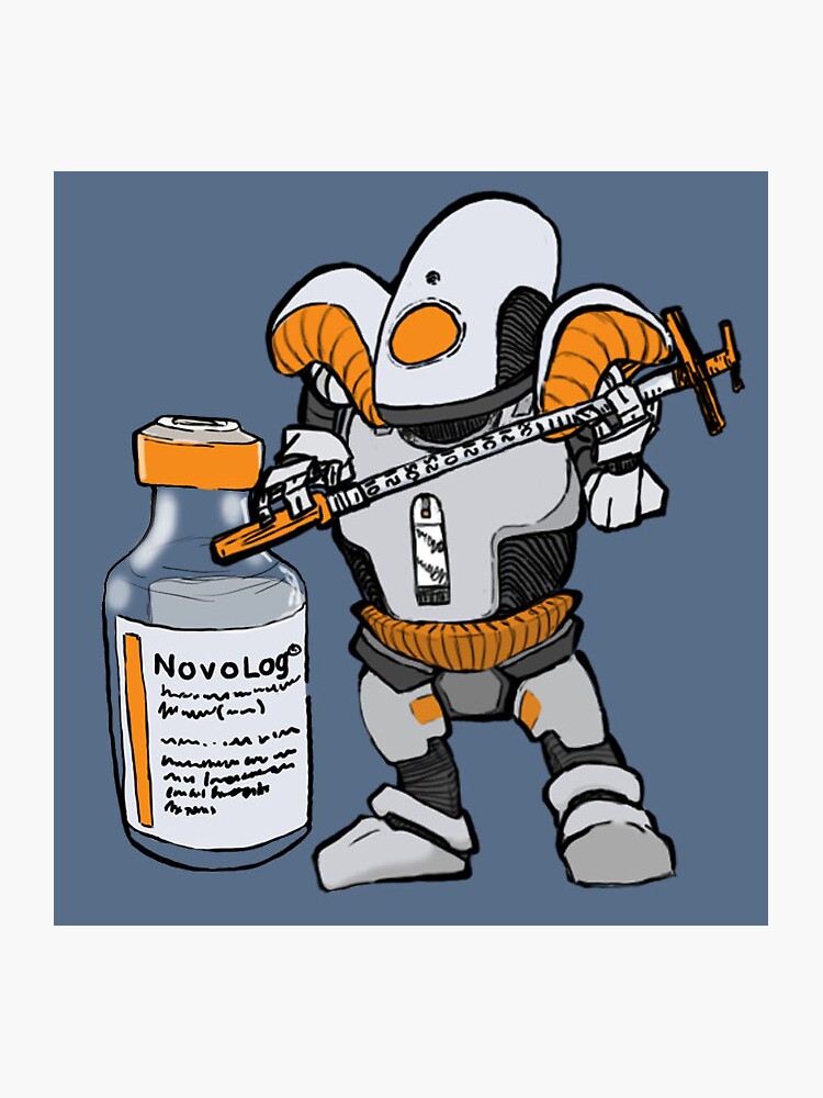 "dexcom robot" Sticker by Emily-Sue-Crew | Redbubble