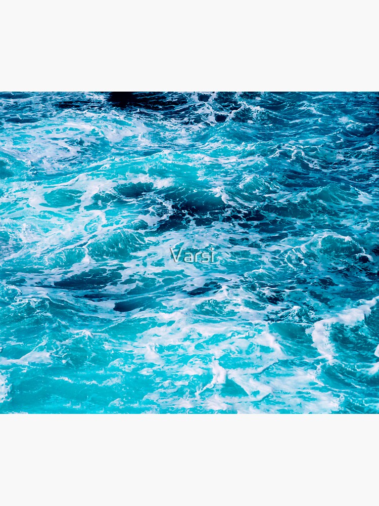 "blue ocean waves " Sticker by Varsi | Redbubble