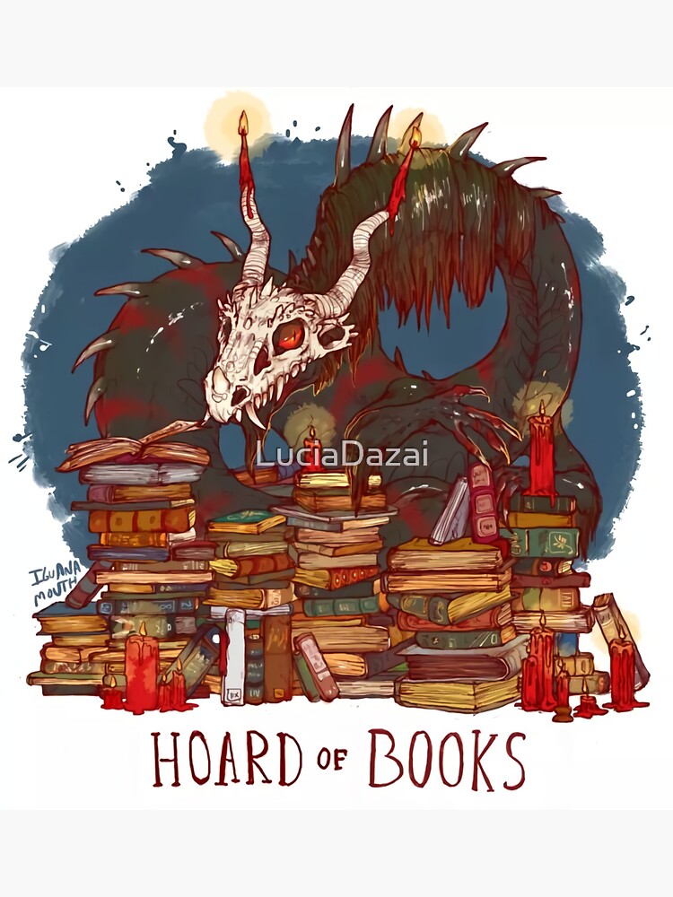 "Hoard of Books" Sticker by LuciaDazai | Redbubble