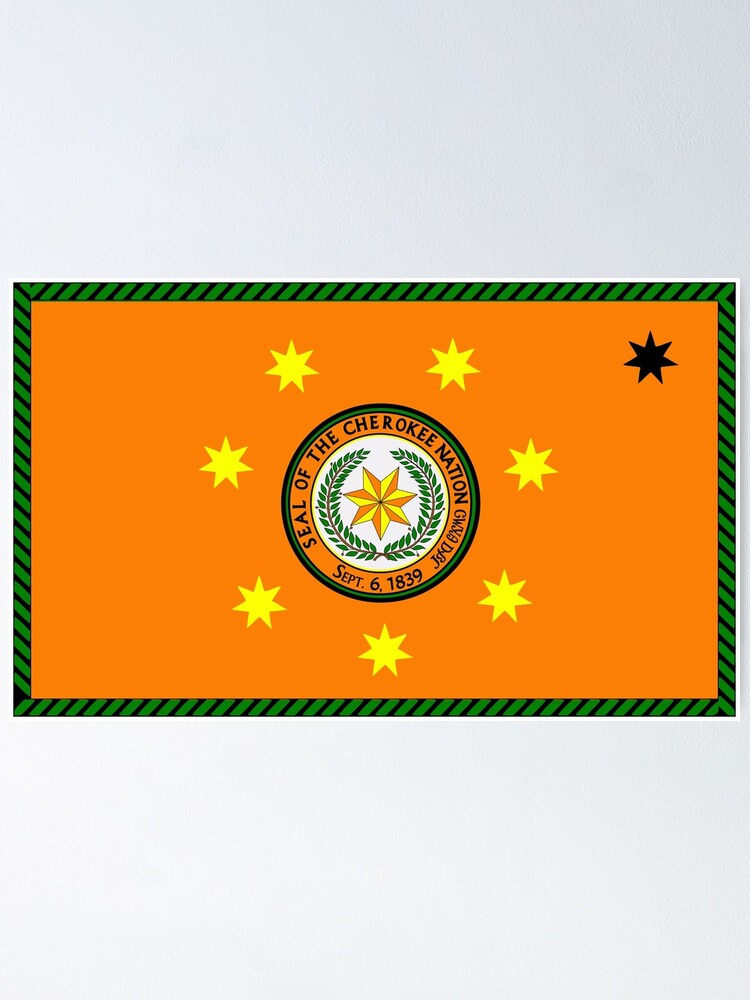 "Flag of the Cherokee Nation" Poster by ArgosDesigns | Redbubble