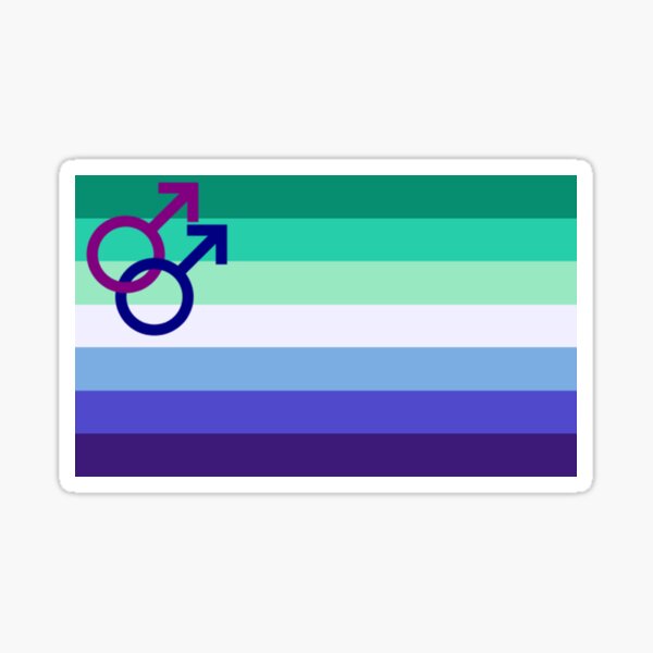 "Double Mars Gay Man Pride Flag (Alt. Ver.)" Sticker by gayflagblog ...