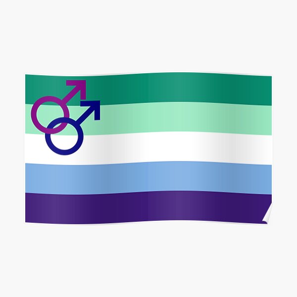 "Double Mars Gay Man Pride Flag (Alt. Ver.) Simplified" Poster for Sale ...