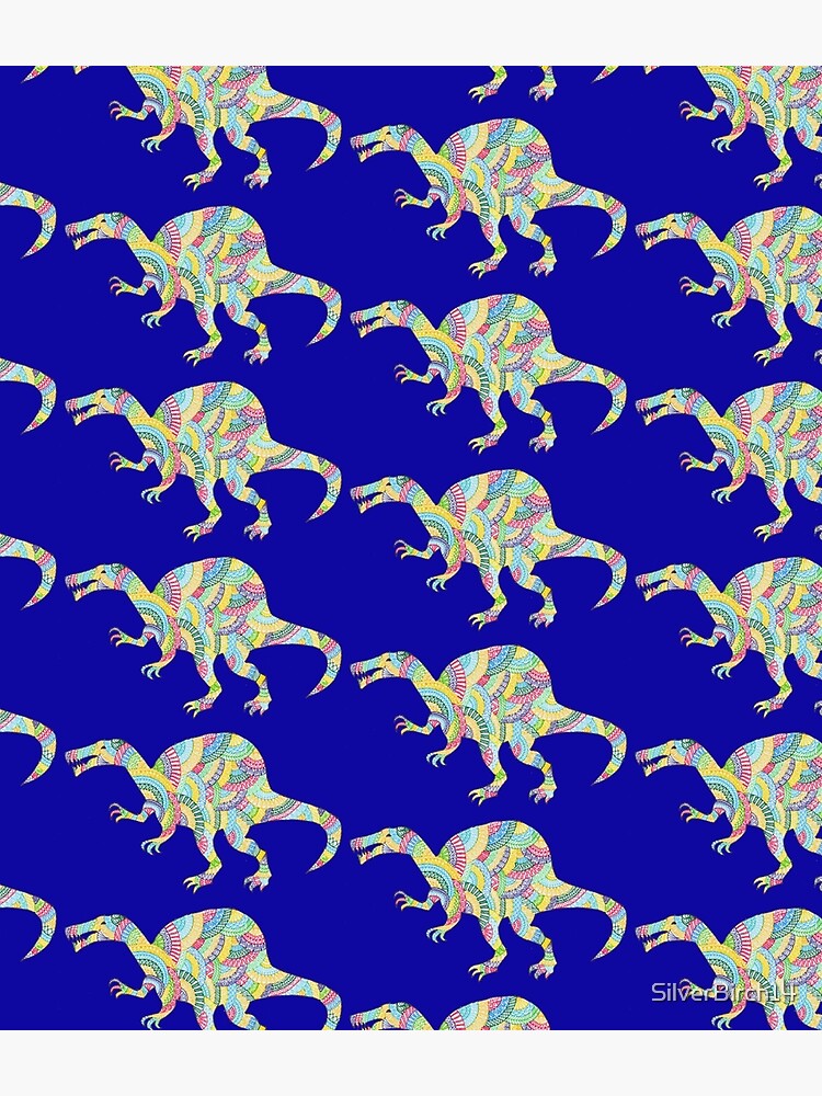 "Bright Spinosaurus dinosaur doodle" Backpack for Sale by SilverBirch14 ...