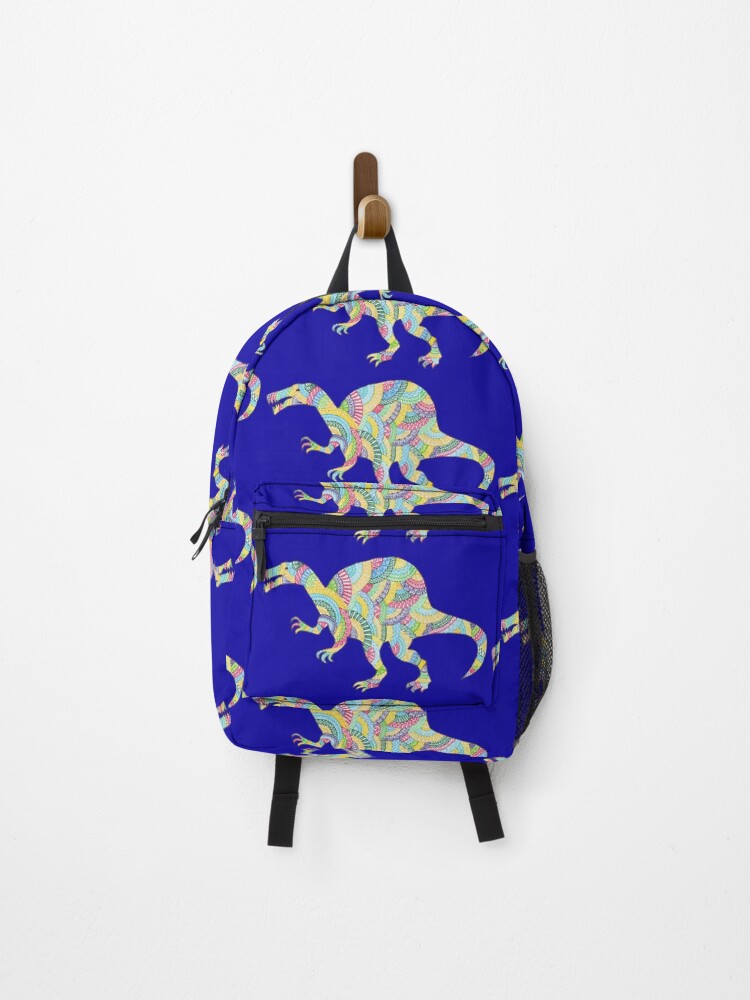 "Bright Spinosaurus dinosaur doodle" Backpack for Sale by SilverBirch14 ...