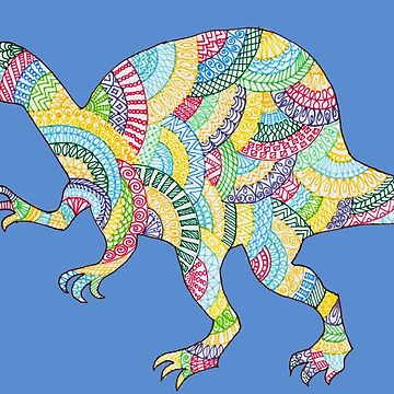 "Bright Spinosaurus dinosaur doodle" Backpack for Sale by SilverBirch14 ...