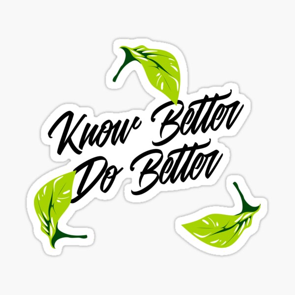 "Know Better Do Better" Sticker for Sale by ourriches | Redbubble