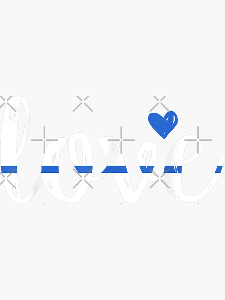 "Cute Thin Blue Line Love Design - Police Wife or Girlfriend " Sticker ...