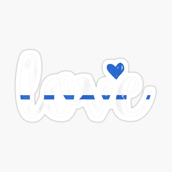"Cute Thin Blue Line Love Design - Police Wife or Girlfriend " Sticker ...