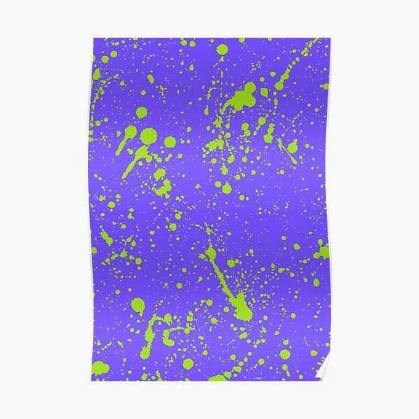 "Purple and Neon Green Paint Splatter" Poster by CraftyCatz | Redbubble