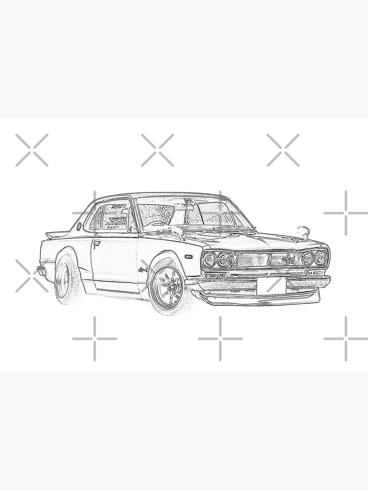 "JDM Hakosuka GTR outline" Canvas Print by srotak5 | Redbubble