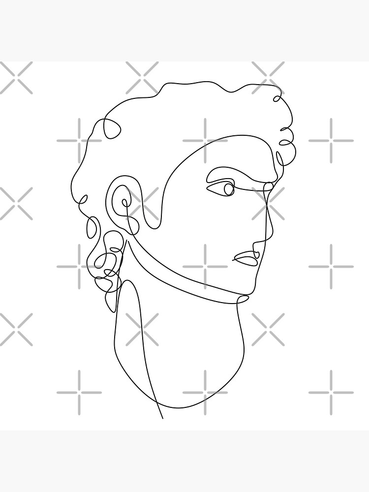 "Classic statue David line art illustration. " Poster by OneLinePrint ...
