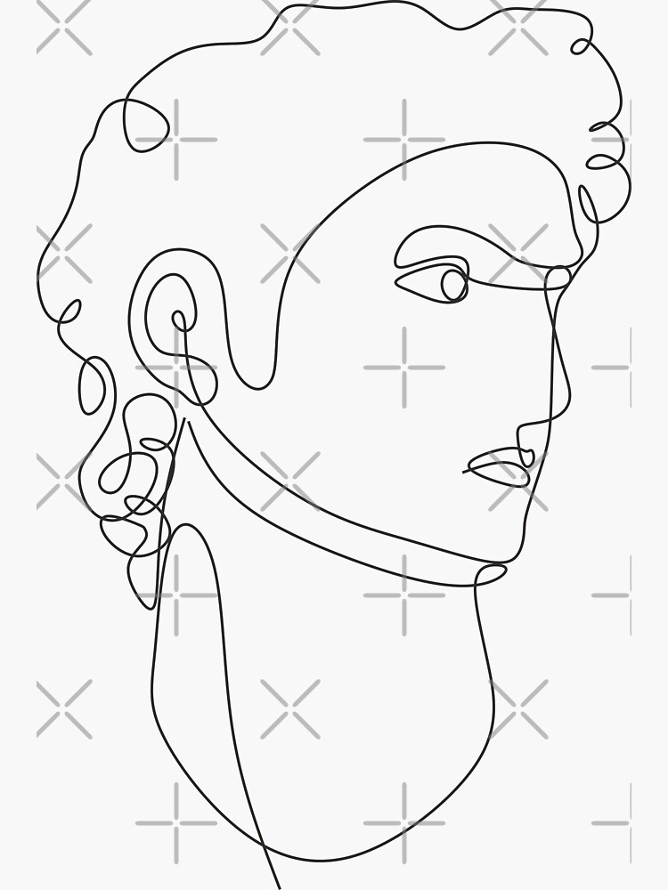 "Classic statue David line art illustration. " Sticker for Sale by ...