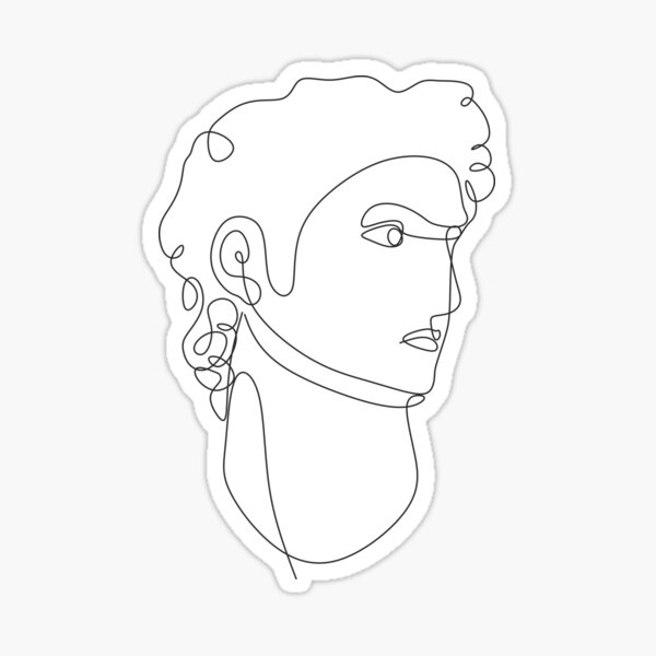 "Classic statue David line art illustration. " Sticker for Sale by ...