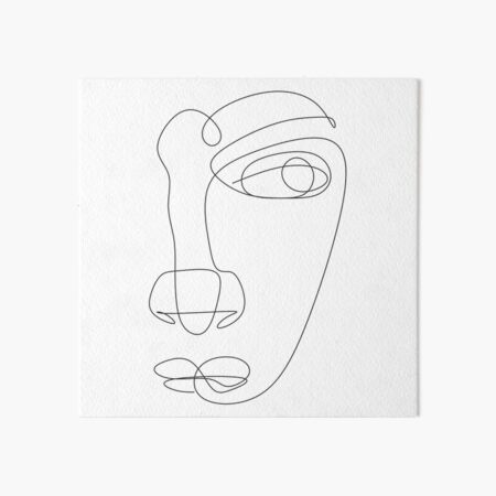 "Man head line art." Art Board Print by OneLinePrint | Redbubble