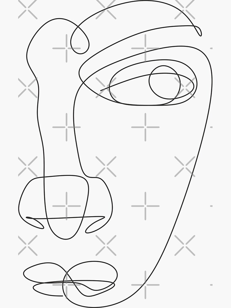 "Man head line art." Sticker for Sale by OneLinePrint | Redbubble