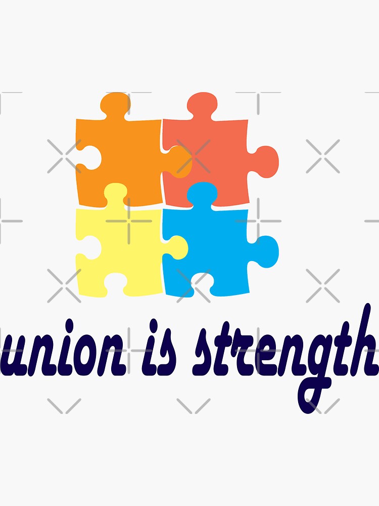 "union is strength" Sticker for Sale by omy-jozef | Redbubble