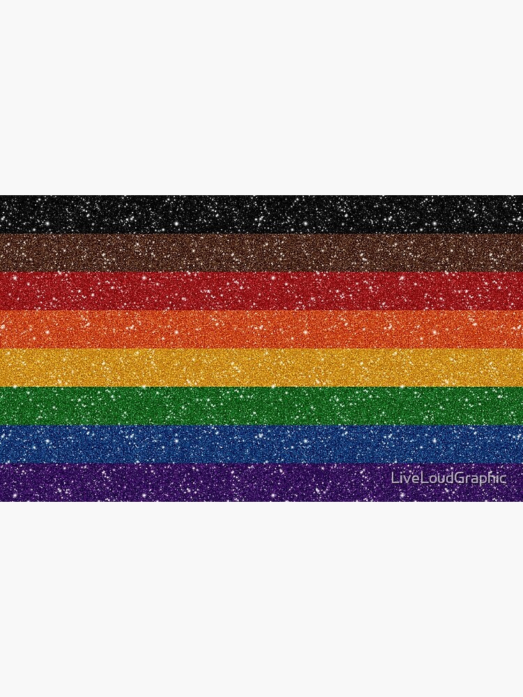 "Faux Glitter Inclusive Rainbow Pride Flag" Metal Print for Sale by ...