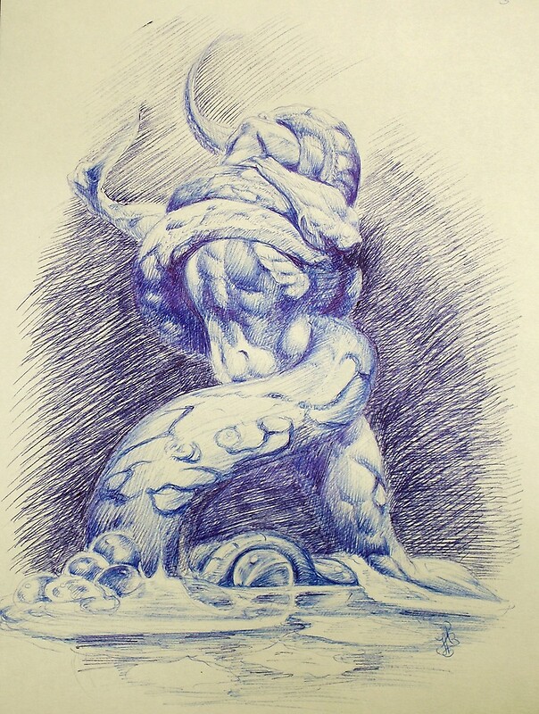 "Tribute to Frank Frazetta -1" by Francesca Romana Brogani | Redbubble