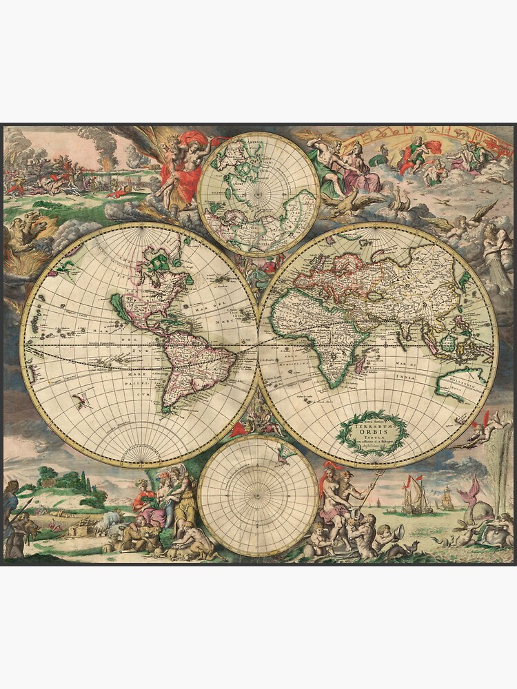 "World Map 1671" Poster by VintageLevel | Redbubble