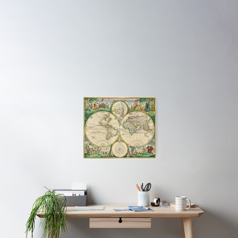 "World Map 1670" Poster by VintageLevel | Redbubble
