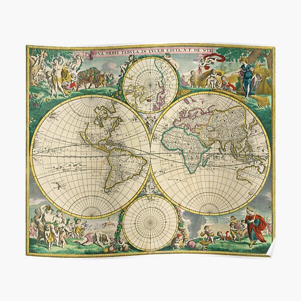 "World Map 1670" Poster by VintageLevel | Redbubble