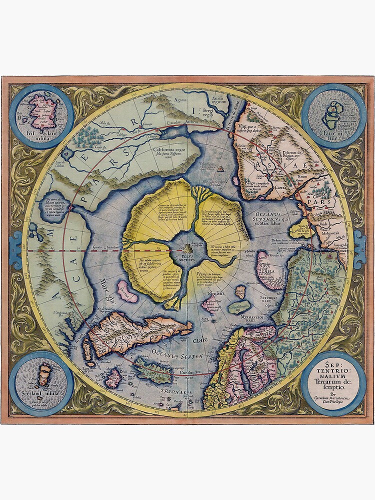 Map Of The North Pole 1595 Premium Matte Vertical Poster