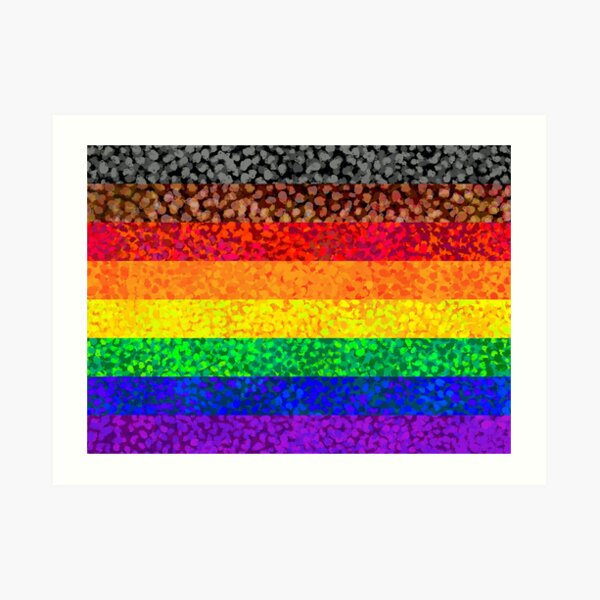 Philly Rainbow Pride Flag Seurat Inspired Art Print By Rachael