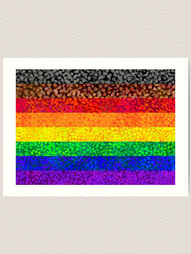Philly Rainbow Pride Flag Seurat Inspired Art Print By Rachael