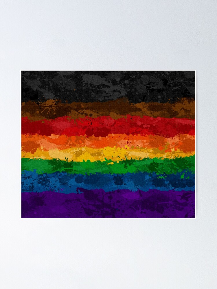 "Abstract Paint Splatter Inclusive Rainbow Pride Flag Pattern" Poster ...