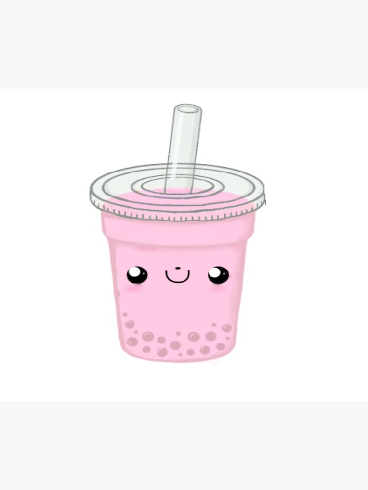"Cute Boba/Milk/ Bubble Tea - Pink" Poster by JollyLentil | Redbubble