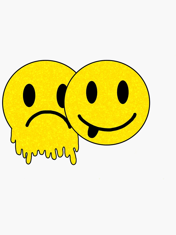 "smiley sad face" Sticker by victoriabechara | Redbubble