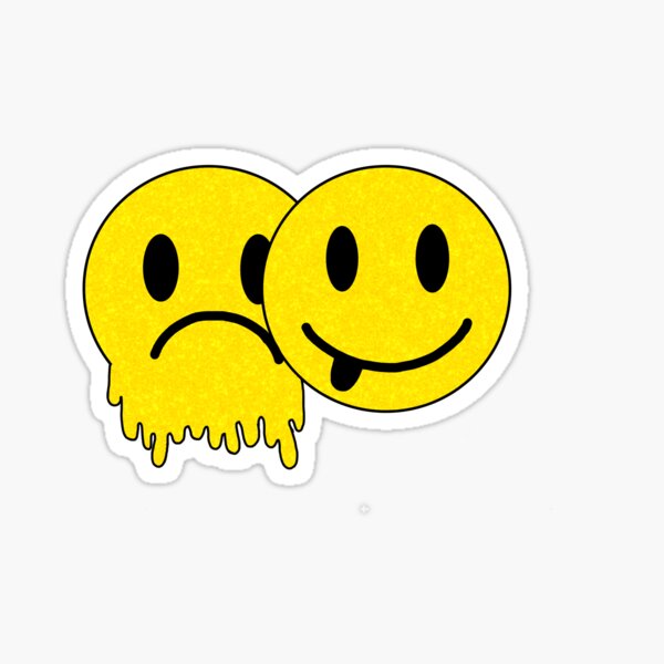 "smiley sad face" Sticker by victoriabechara | Redbubble