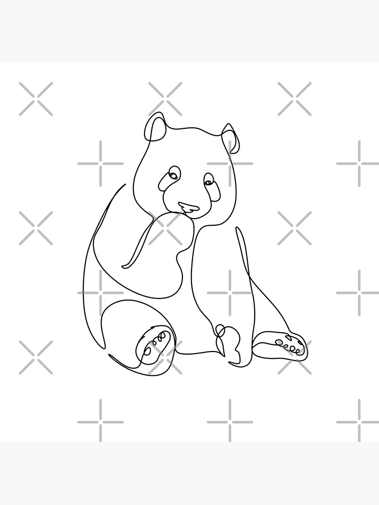 "Panda one line drawing. Nurcery kids room art" Poster by OneLinePrint ...
