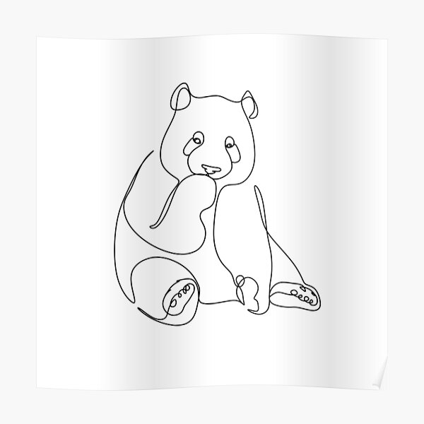 "Panda one line drawing. Nurcery kids room art" Poster by OneLinePrint ...