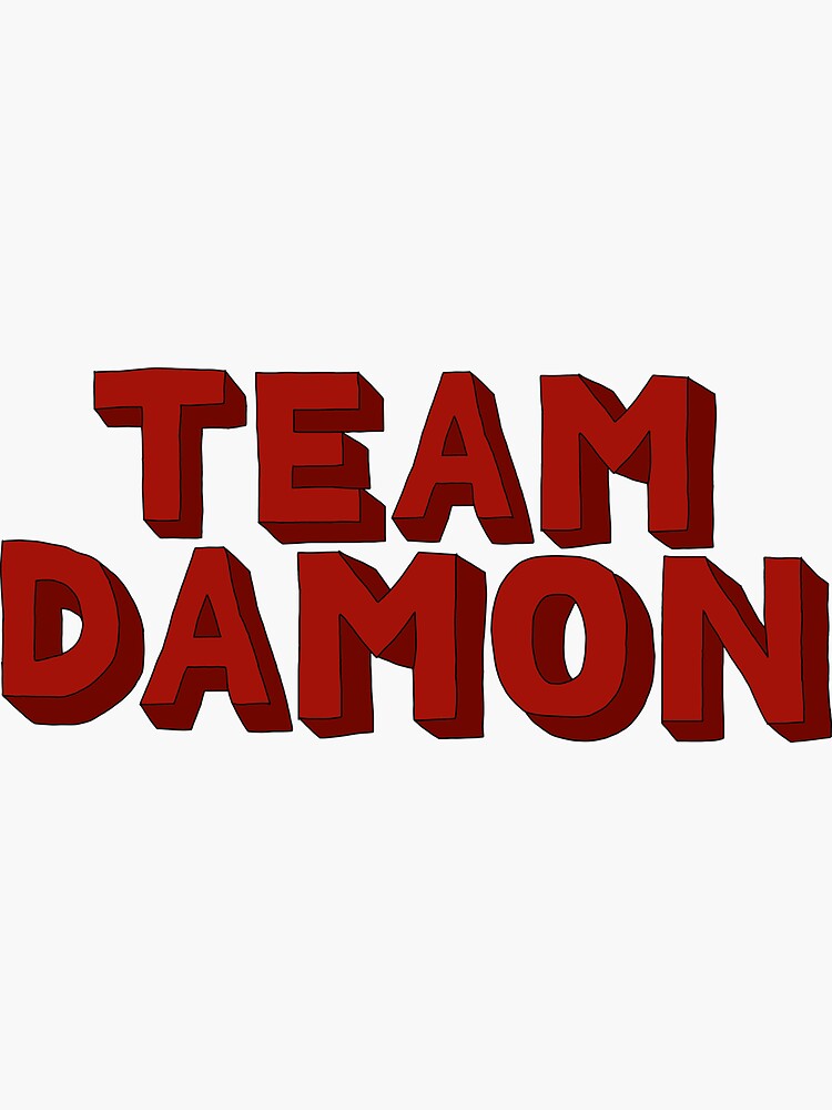 "Team Damon" Sticker by doodlesbylinds1 | Redbubble