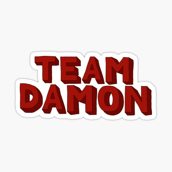 "Team Damon" Sticker by doodlesbylinds1 | Redbubble