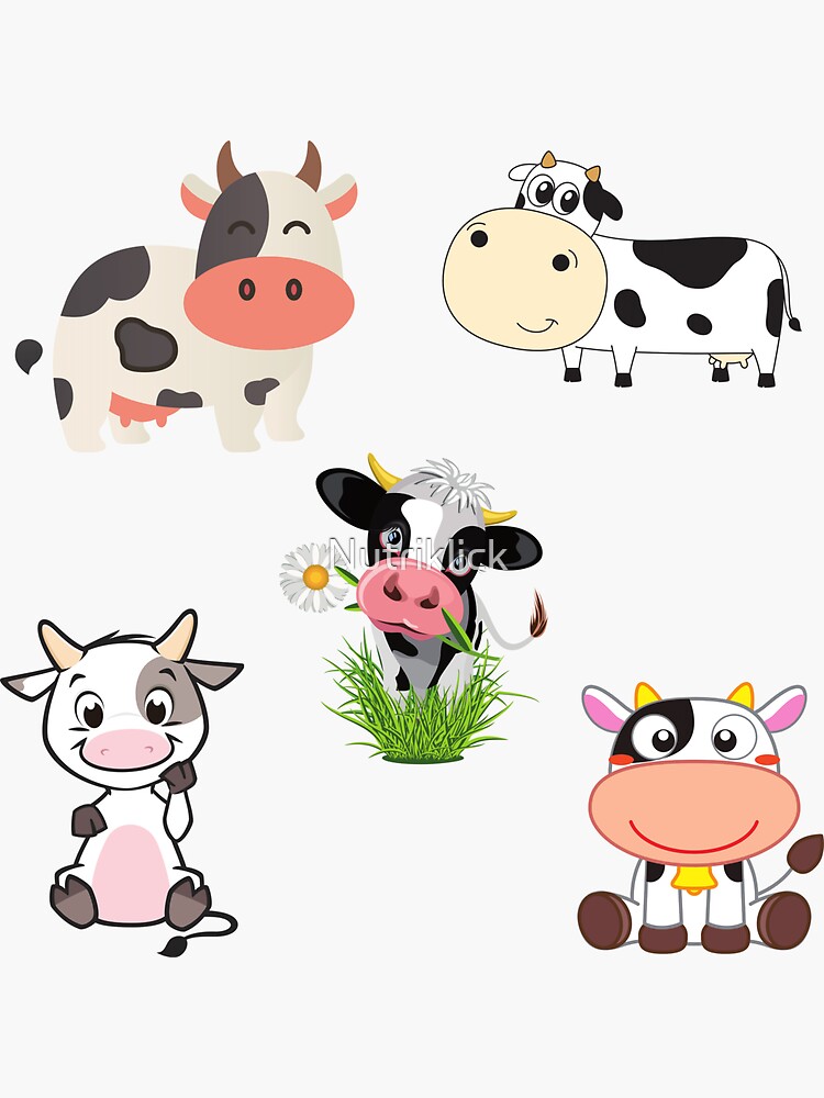 "Aesthetic Cow - Adorable, Funny And Cute " Sticker by Nutriklick ...