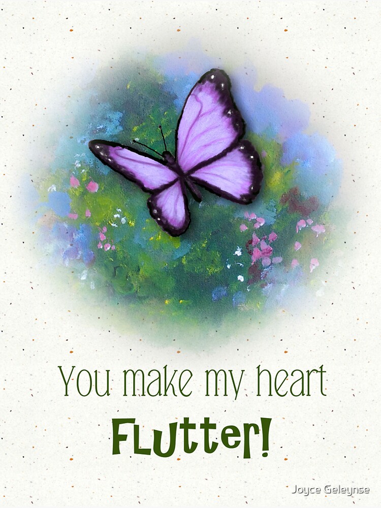 "Butterfly, You Make my Heart Flutter, Flowers, Illustration" Sticker ...