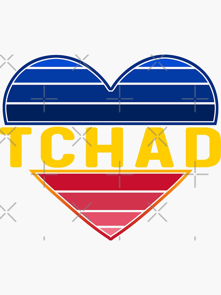 "I Love Chad, Heart Chad, J’aime Tchad" Sticker by Celticana | Redbubble