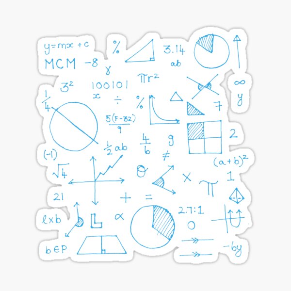 "Math formulae (blue)" Sticker for Sale by funmaths | Redbubble