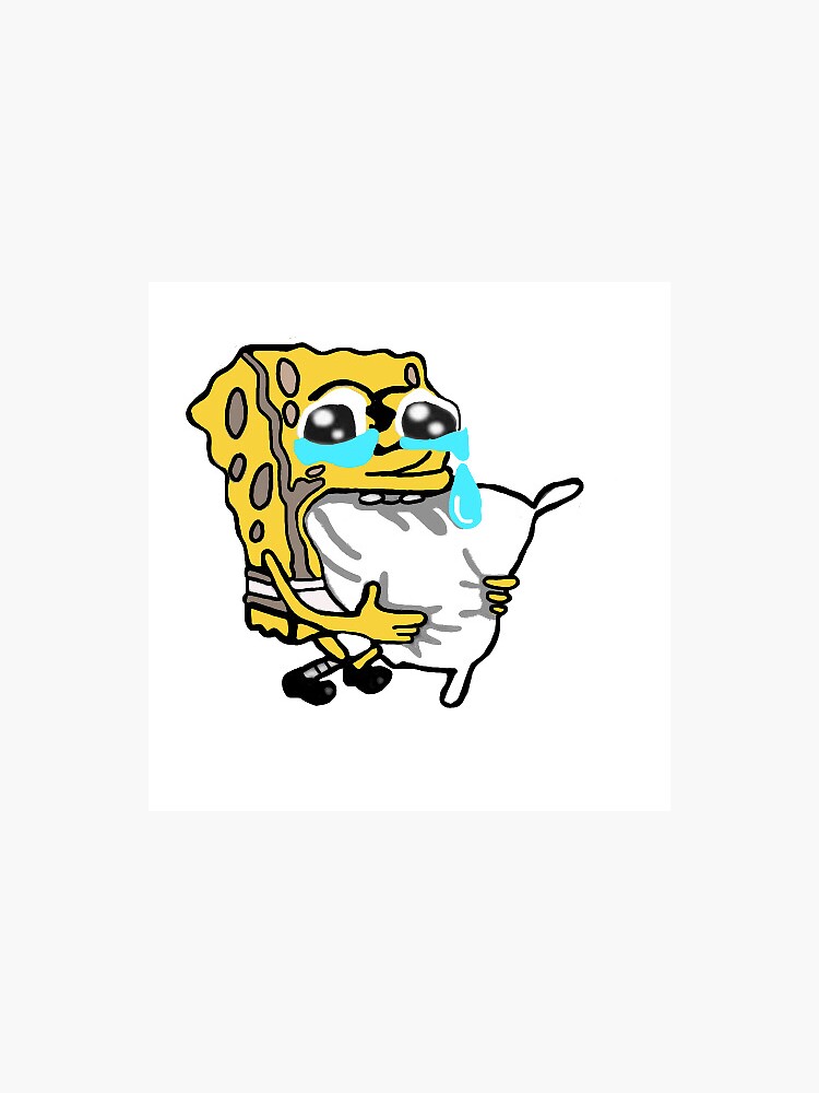 "Sobbing Spongebob" Sticker by Dasha1325 | Redbubble