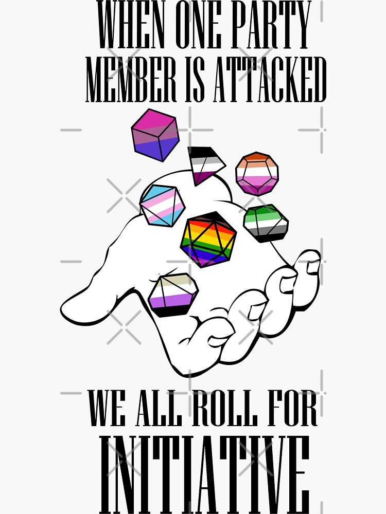"Roll for Initiative! Pride ver. 1" Sticker for Sale by Beandoodz ...