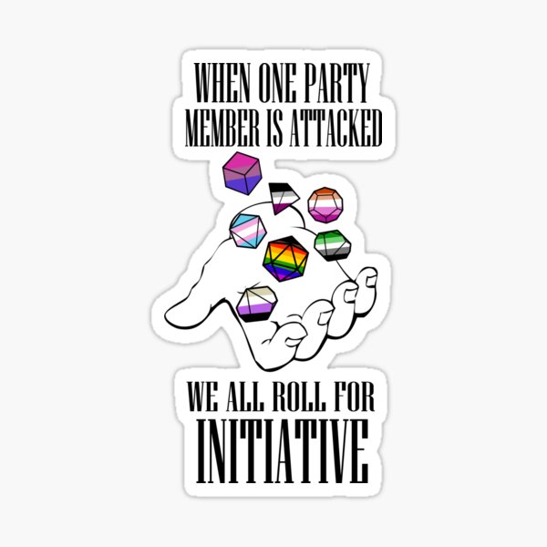 "Roll for Initiative! Pride ver. 1" Sticker for Sale by Beandoodz ...