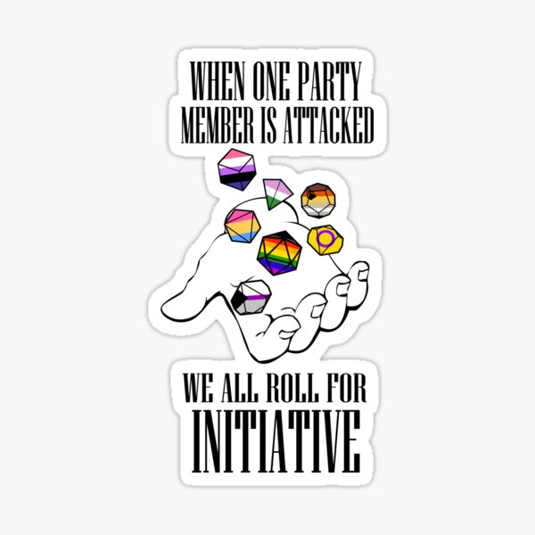 "Roll for Initiative! Pride ver. 2" Sticker for Sale by Beandoodz ...