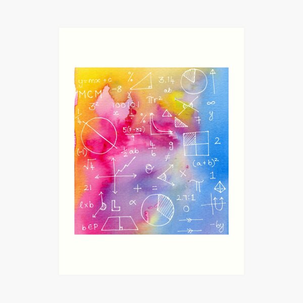 "Math formulae (watercolor background)" Art Print for Sale by funmaths ...