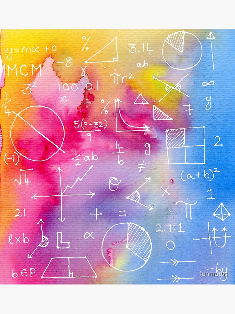 "Math formulae (watercolor background)" Poster for Sale by funmaths ...