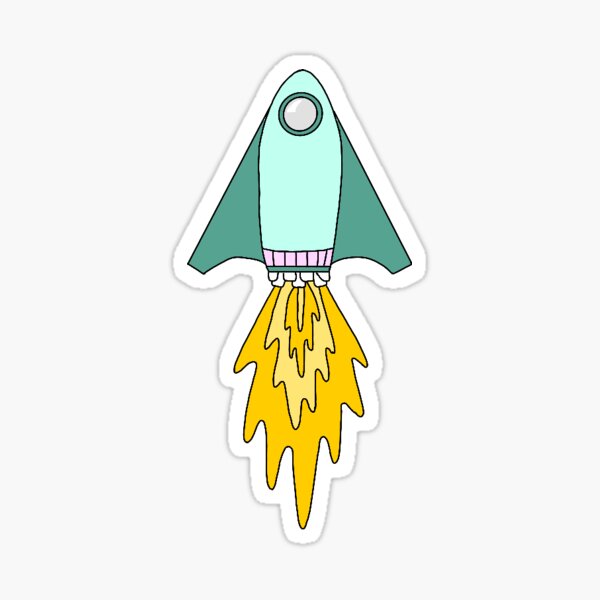 "rocket ship" Sticker for Sale by elliesart- | Redbubble